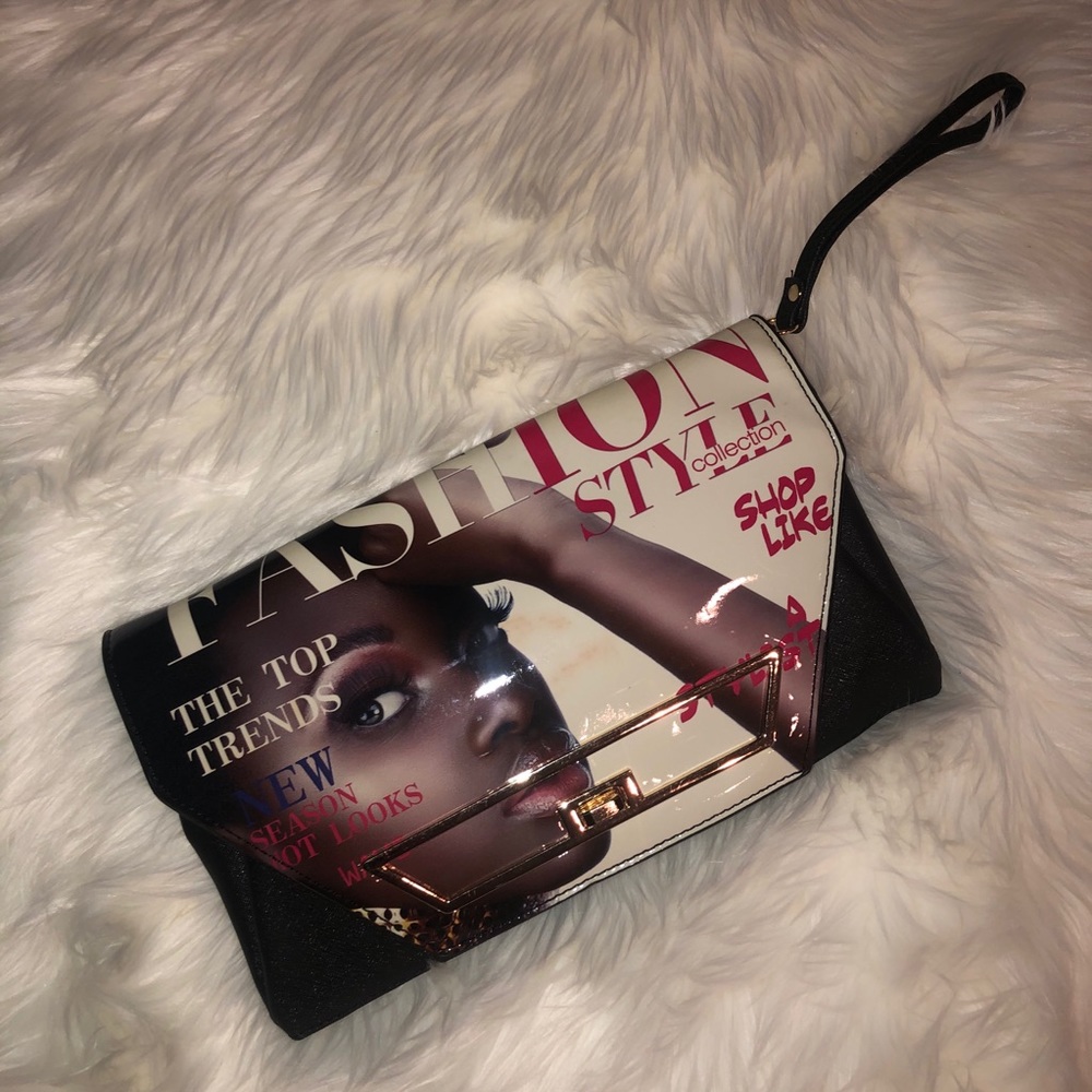 Magazine Cover Fashion Magazine Clutch Wristlet Purse - Gem